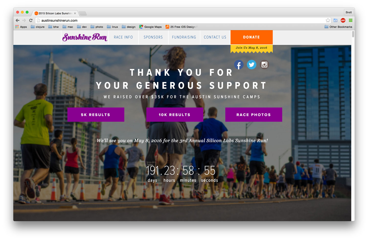 Austin Sunshine Run | Responsive Website | BHW